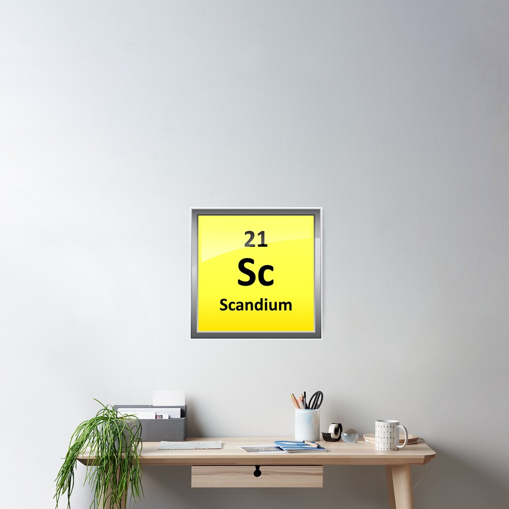 "Scandium Element Symbol - Periodensystem" Poster von sciencenotes ...