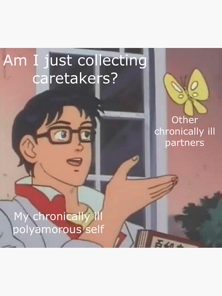 "Am I just collecting caretakers meme" Sticker by alisonleasmith ...