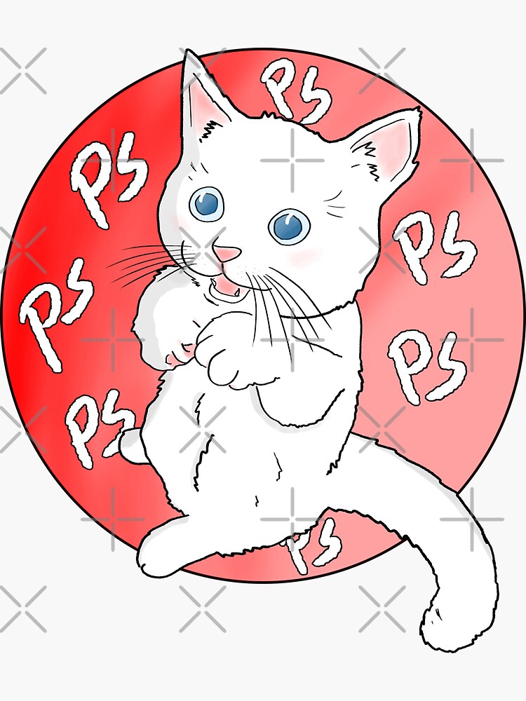 "Tell Your Cat I Said Pspsps - White and Red" Sticker for Sale by ...