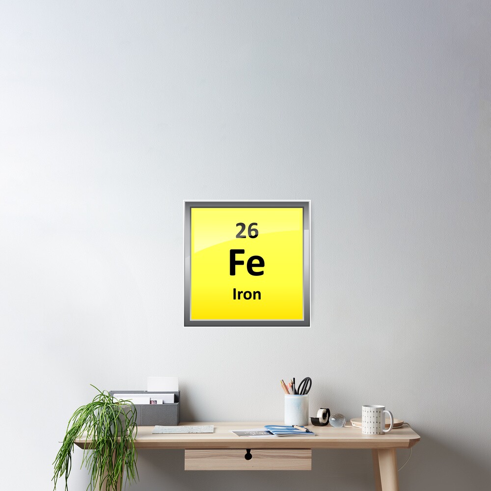 "Iron Element Symbol - Periodic Table" Poster for Sale by sciencenotes ...