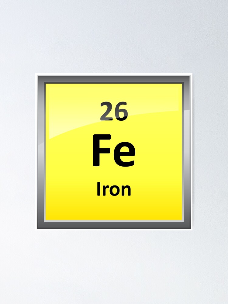 "Iron Element Symbol - Periodic Table" Poster for Sale by sciencenotes ...