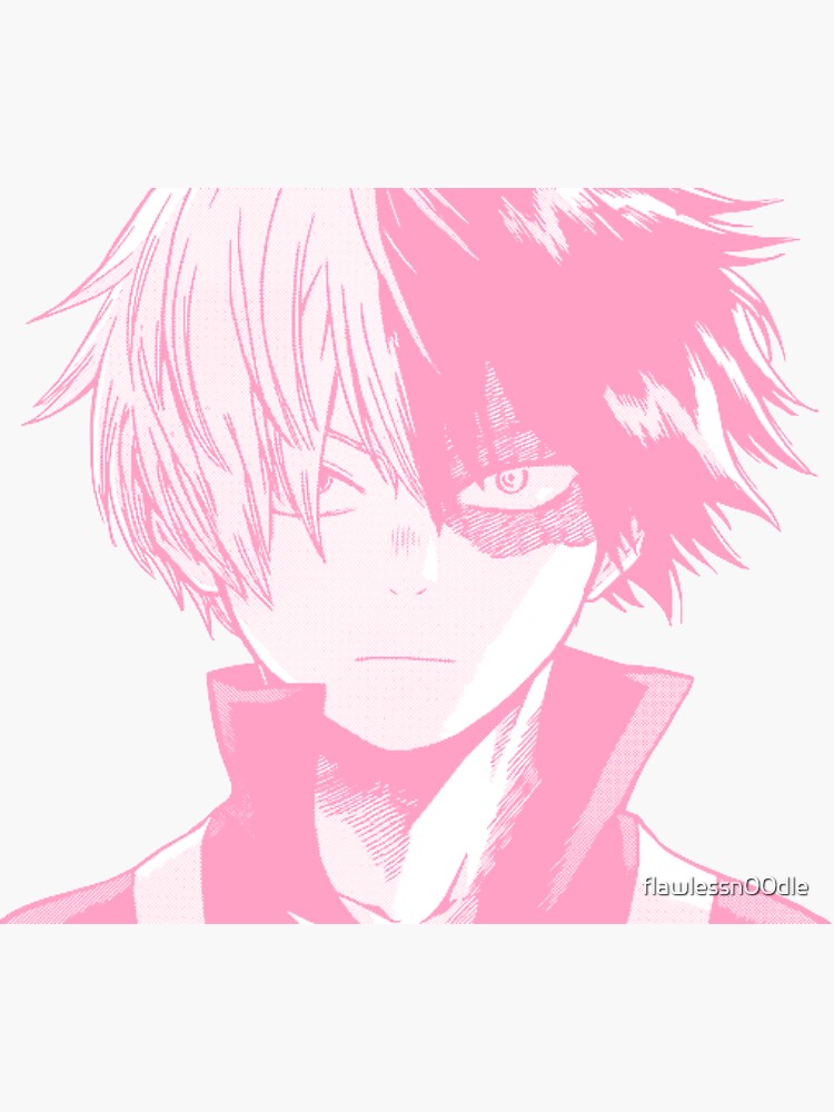 "pink todoroki" Sticker for Sale by flawlessn00dle | Redbubble