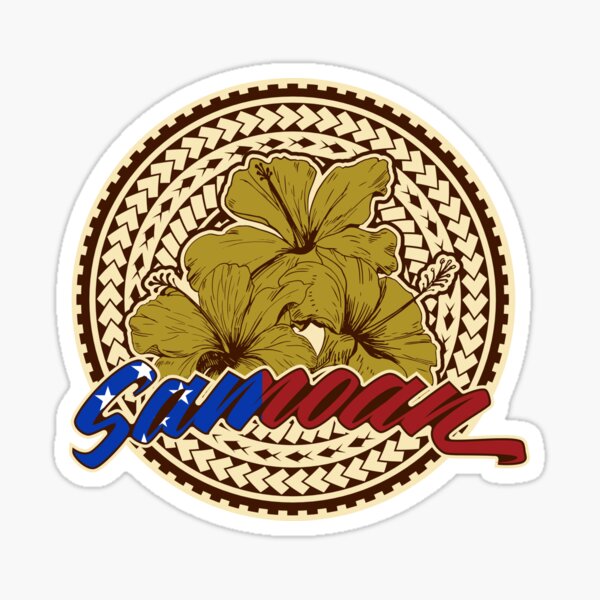 "Samoan Tatau Hibiscus Floral | Polynesian Tattoo Tribal" Sticker for ...