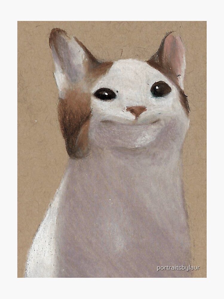 "Pog Cat Colored Pencil Drawing" Sticker for Sale by portraitsbylaur ...