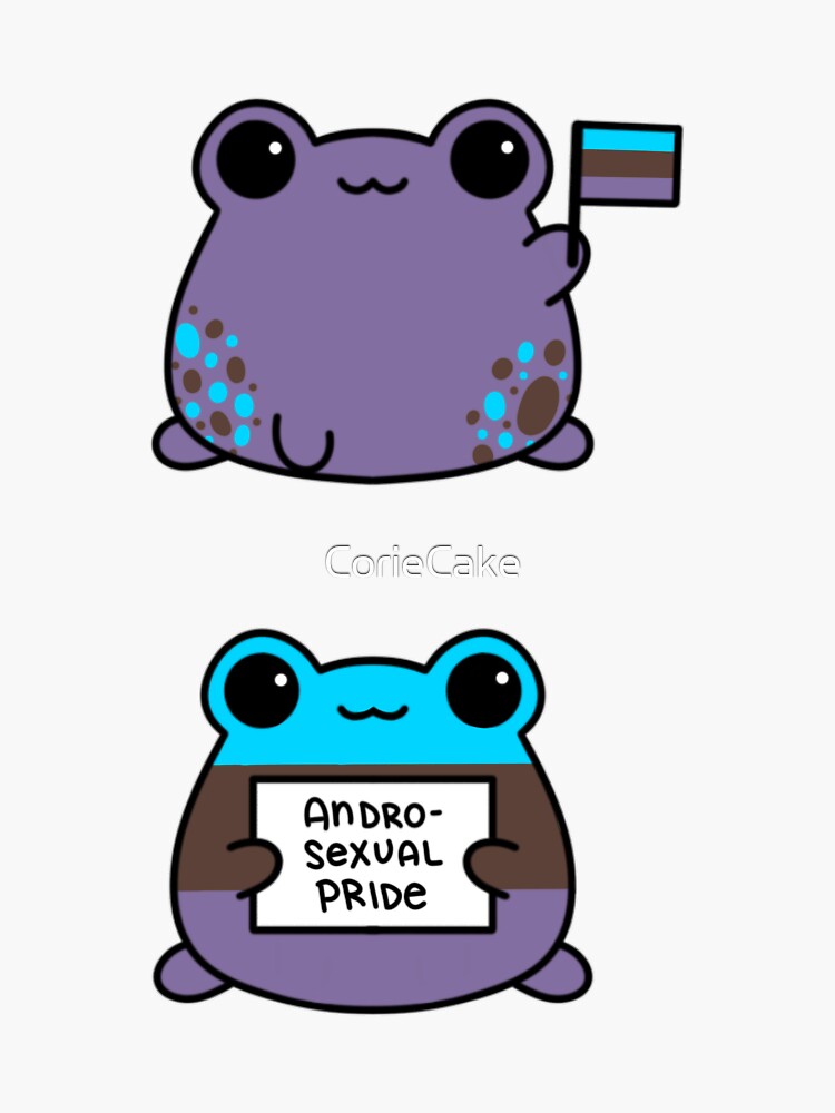 "Androsexual Pride Frogs" Sticker by CorieCake | Redbubble