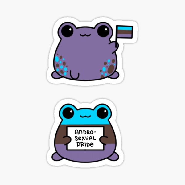 "Androsexual Pride Frogs" Sticker by CorieCake | Redbubble