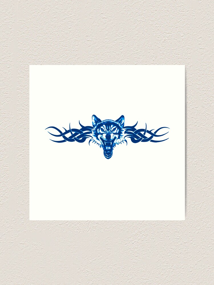 Impression artistique « Tatouage de loup bleu - tatouage de loup ...