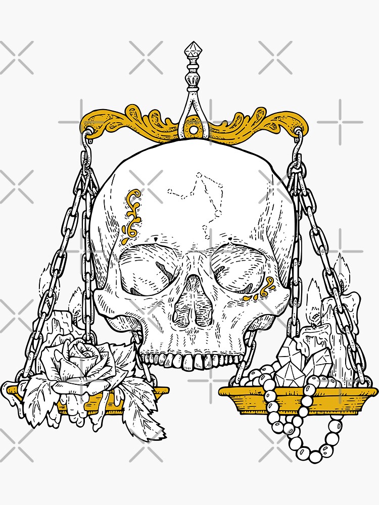 "Libra Skull" Sticker for Sale by likekay | Redbubble