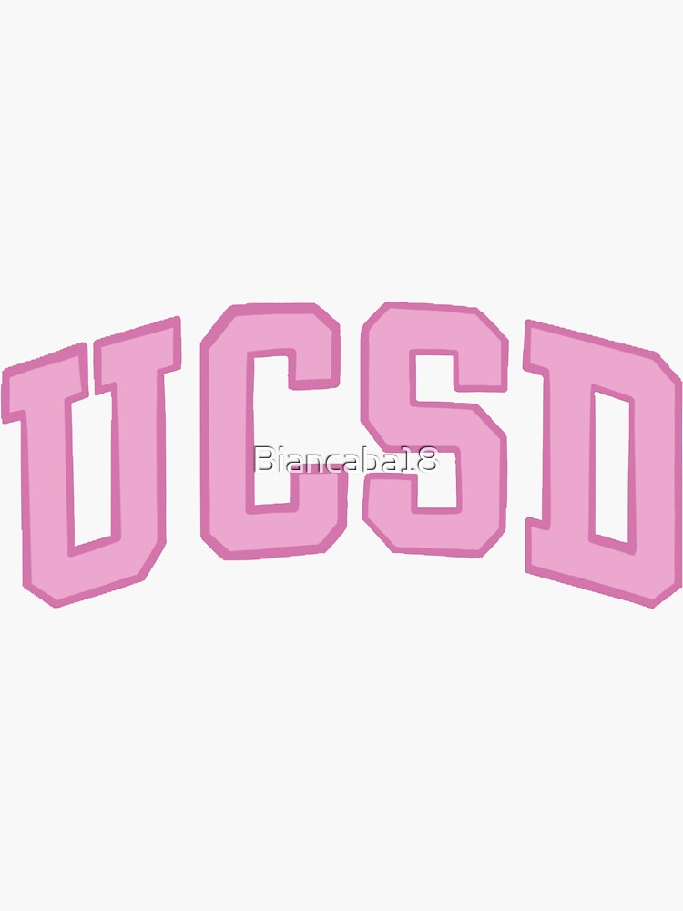 "UCSD letters light pink with darker outline" Sticker for Sale by ...