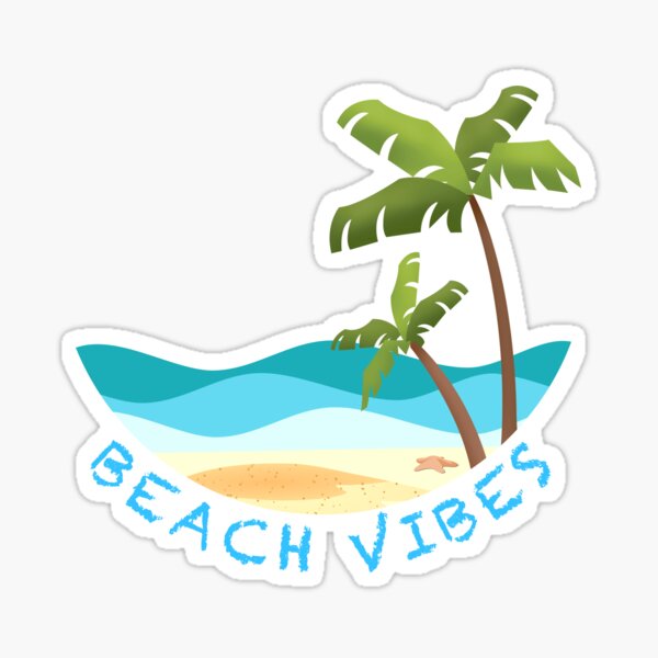 "Beach vibes" Sticker for Sale by bspokehub | Redbubble