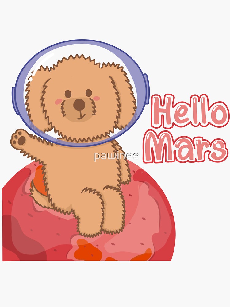 "Hello Mars" Sticker by pawinee | Redbubble