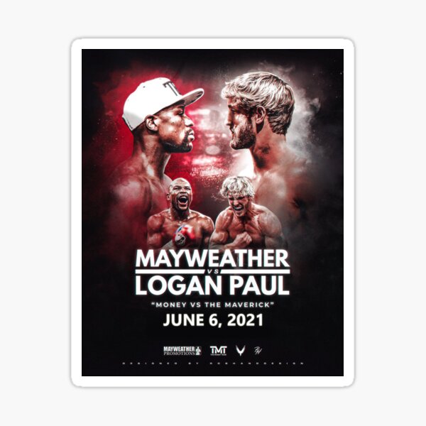 "Mayweather VS Logan Paul" Sticker by Sneadrene | Redbubble