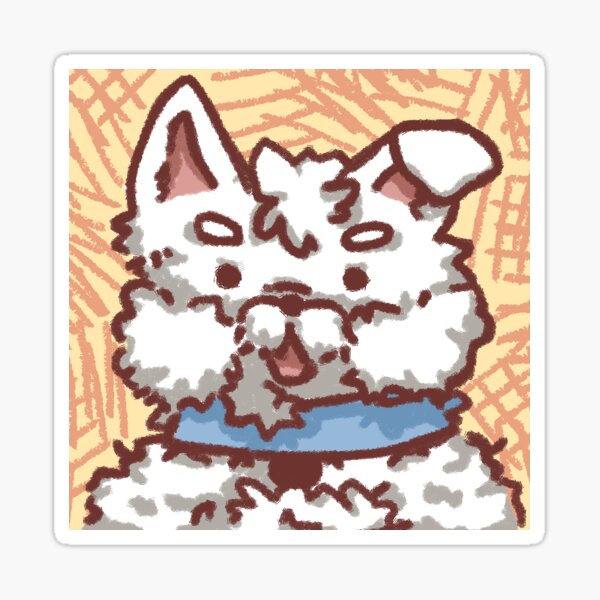 "Cute Fluffy Dog " Sticker by cheekpeas | Redbubble