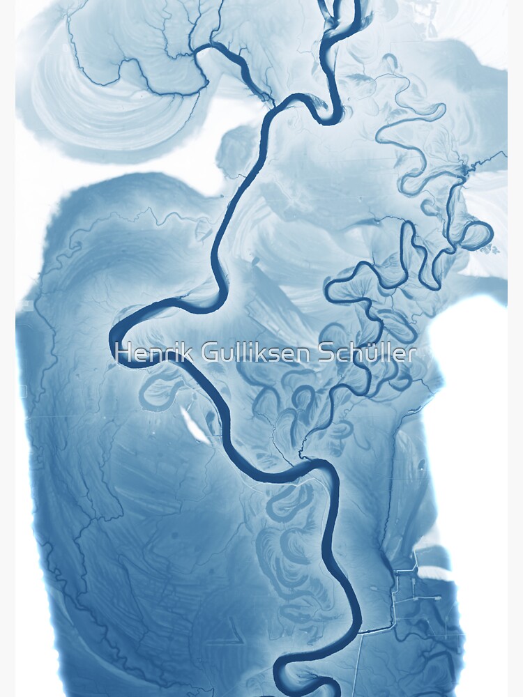 "Artsy River Map - Trinity River, Texas" Sticker for Sale by Henrik ...