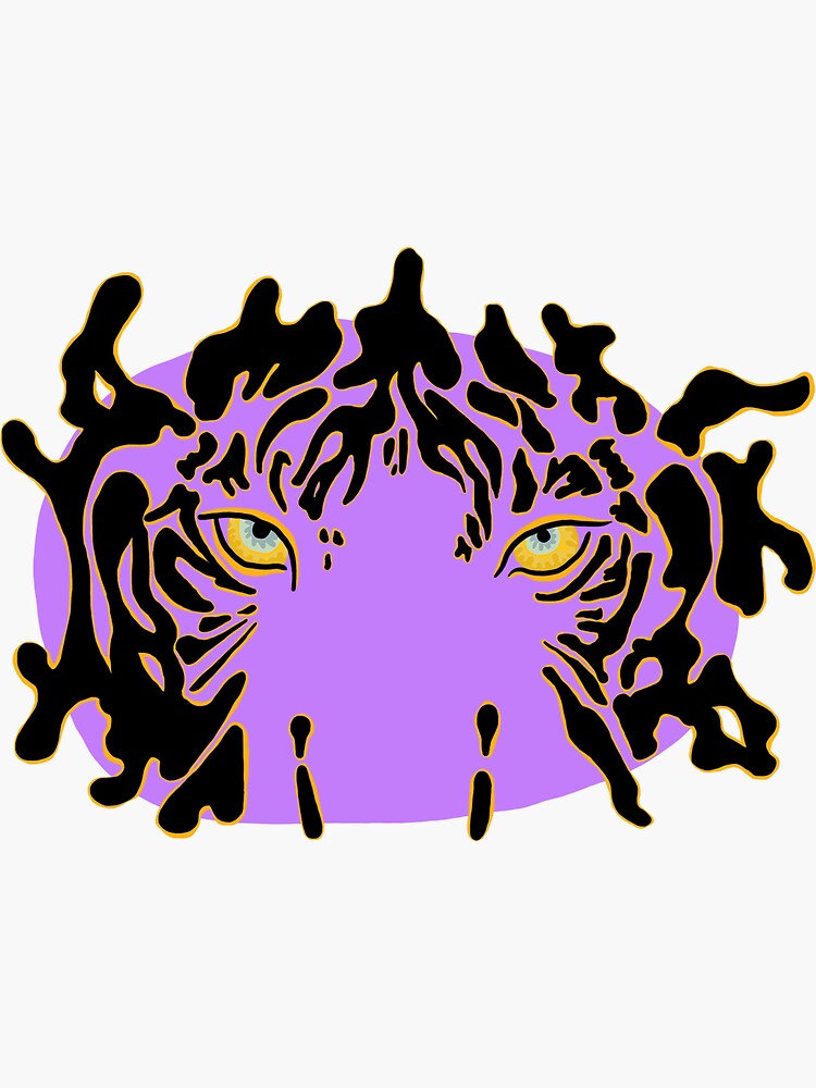 "Purple Tiger Face" Sticker for Sale by cecedesign | Redbubble