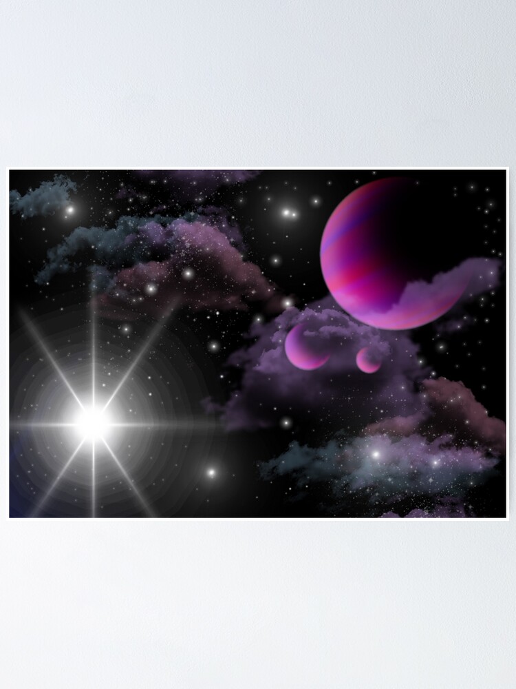 "Pink Outer Space" Poster for Sale by kidwithglasses | Redbubble