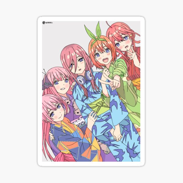 "Quintessential Quintuplets " Sticker by artbydell | Redbubble