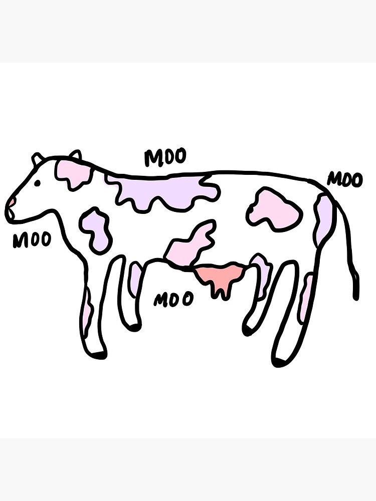"Moo Cow" Sticker for Sale by alvitasam | Redbubble