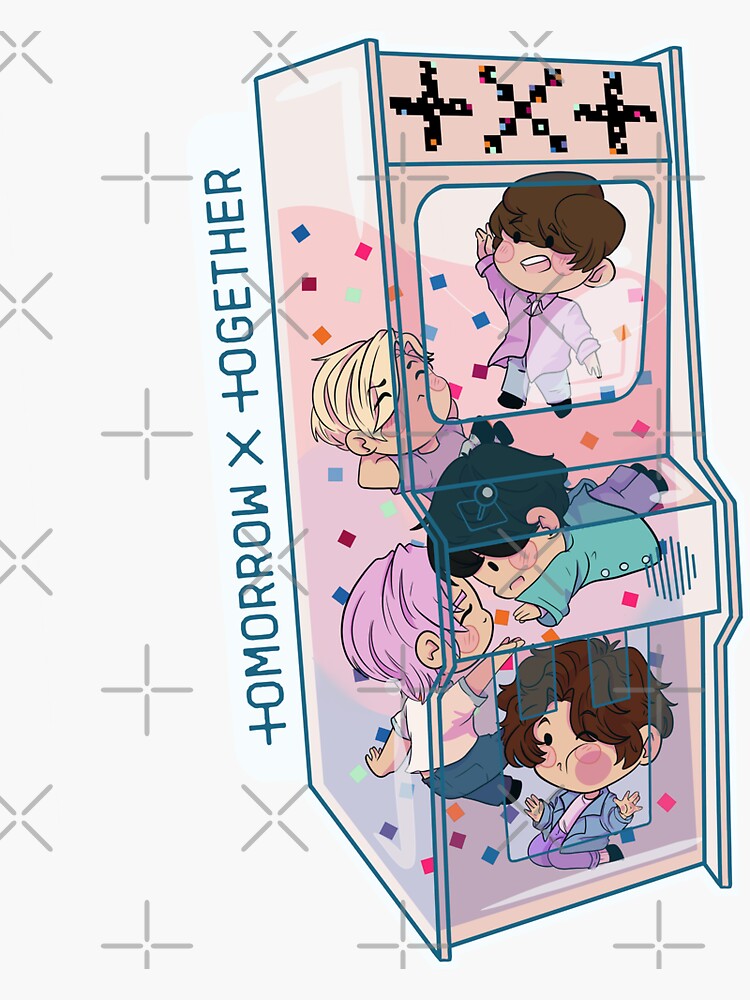 "TXT chibi arcade sticker" Sticker for Sale by RiaIsOffended | Redbubble