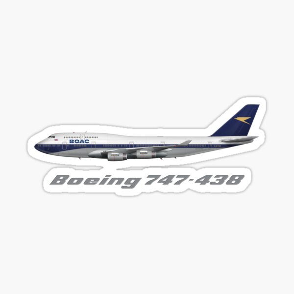 "British Airways 747-436 Classic BOAC" Sticker for Sale by Number3art ...