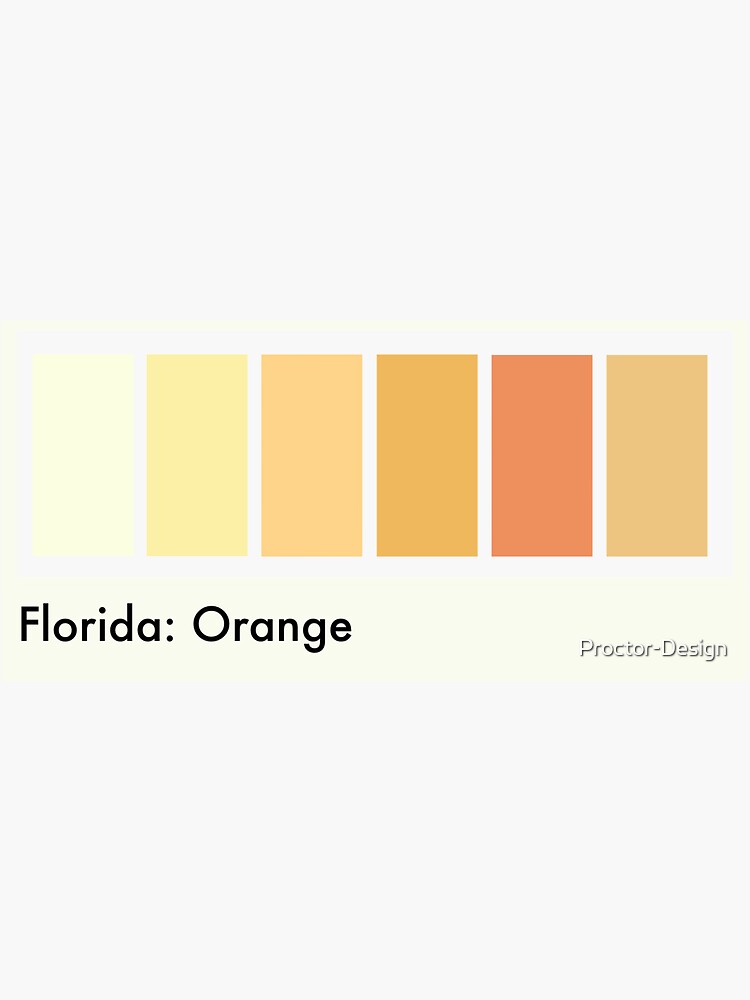 "Florida Orange Pantone" Sticker for Sale by Proctor-Design | Redbubble