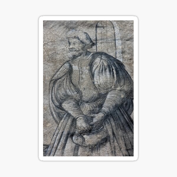 "Rich Renaissance man dips into his moneybag" Sticker for Sale by ...