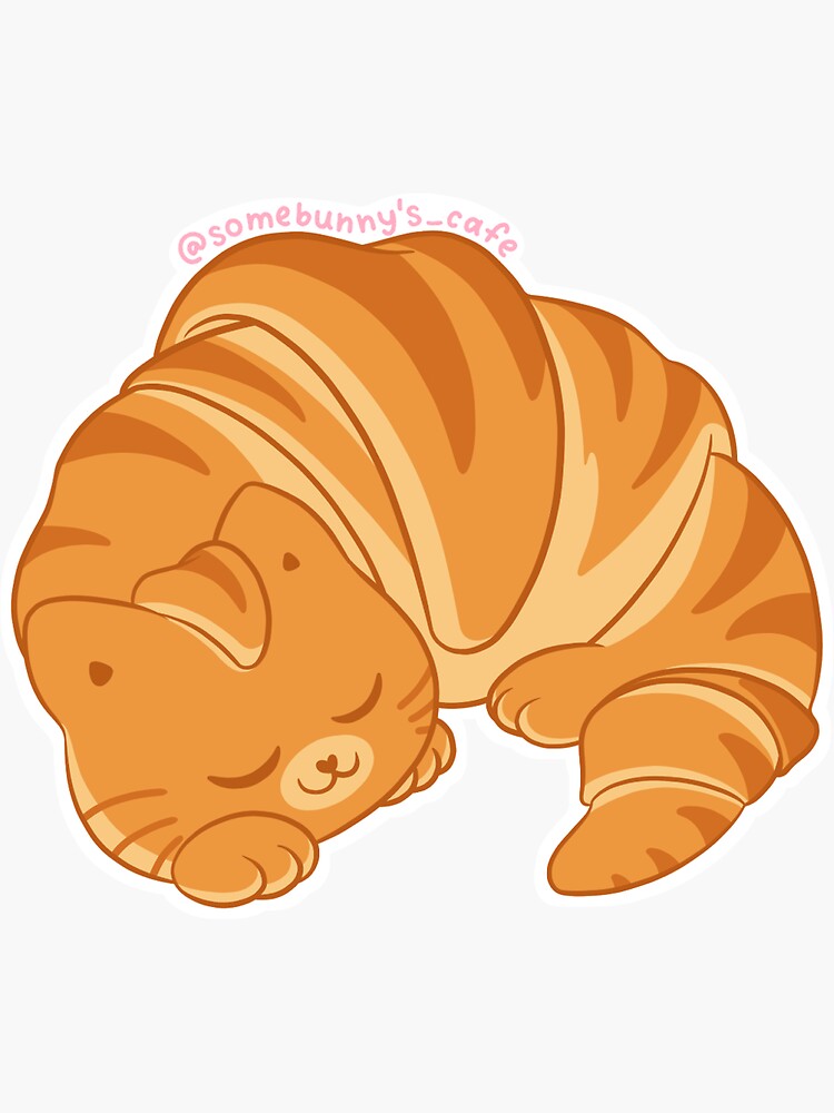 "Francois the Croissant Cat" Sticker for Sale by SomeBunnysCafe | Redbubble