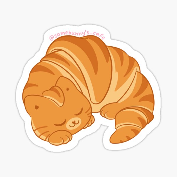 "Francois the Croissant Cat" Sticker for Sale by SomeBunnysCafe | Redbubble