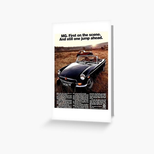 "MGB ADVERT" Greeting Card by ThrowbackMotors | Redbubble