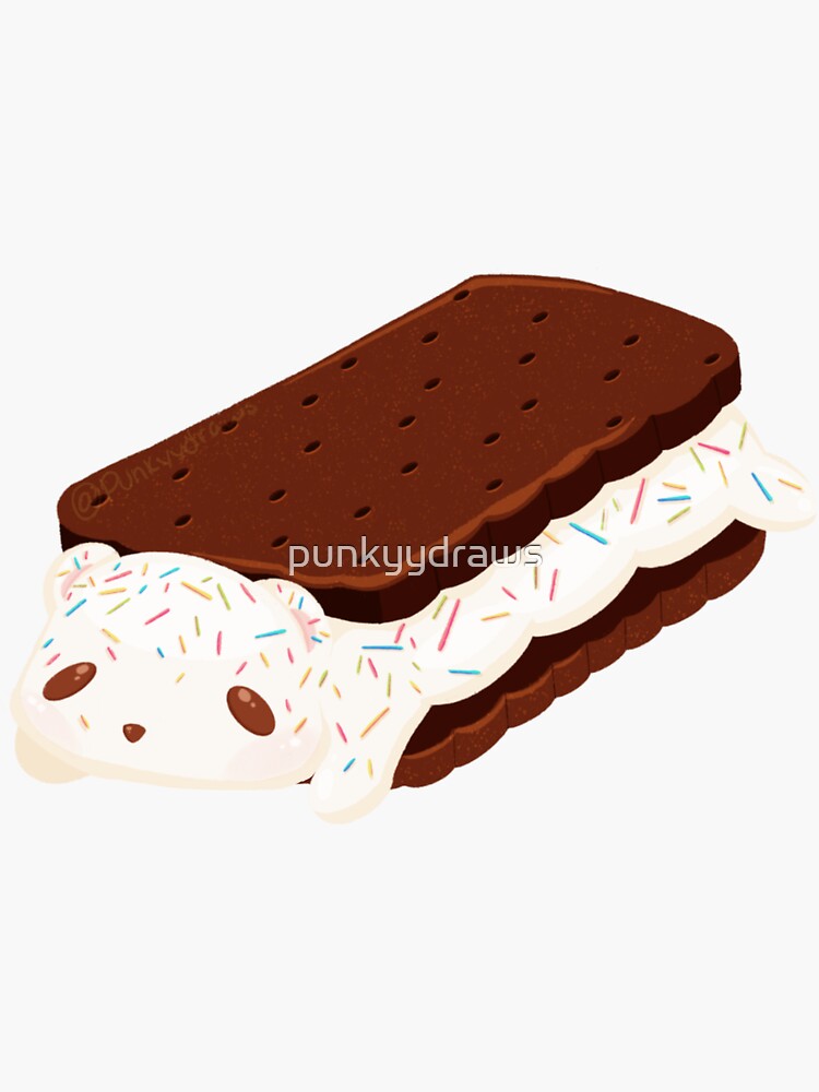 "Ice cream sandwich Bear" Sticker for Sale by punkyydraws | Redbubble