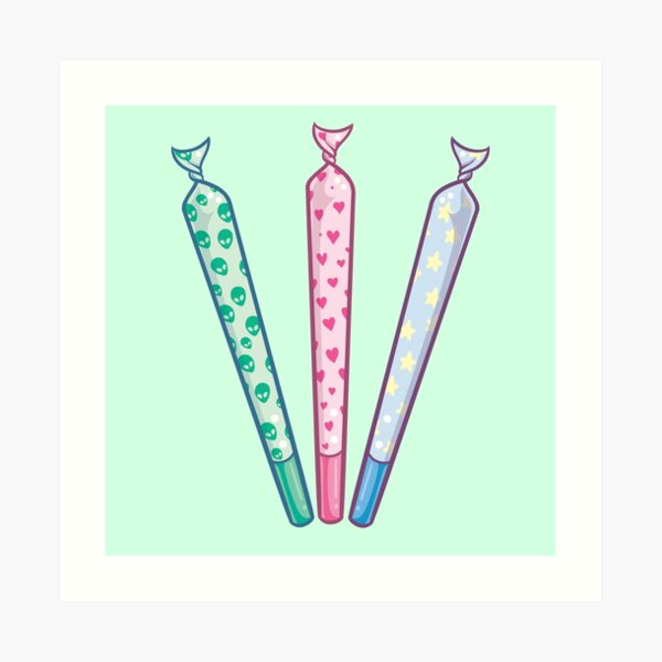 "Cute Rolling Paper Joints" Art Print for Sale by EdgyGirlArt | Redbubble