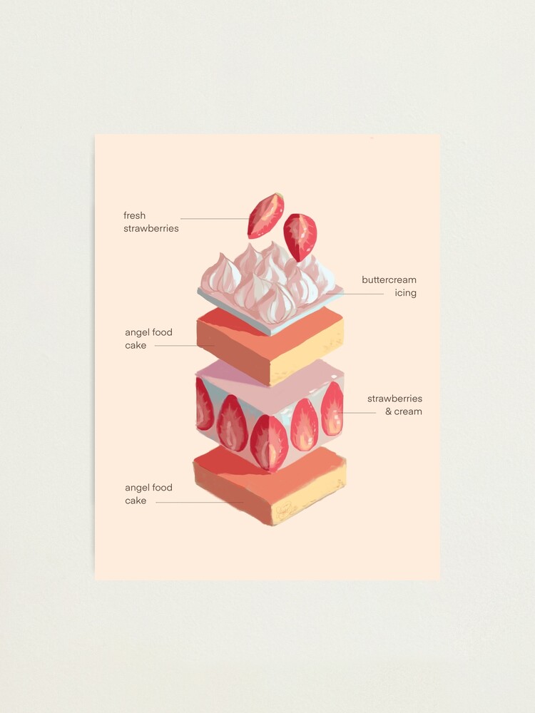 "Strawberry Cake Axonometric" Photographic Print for Sale by lunarelles ...