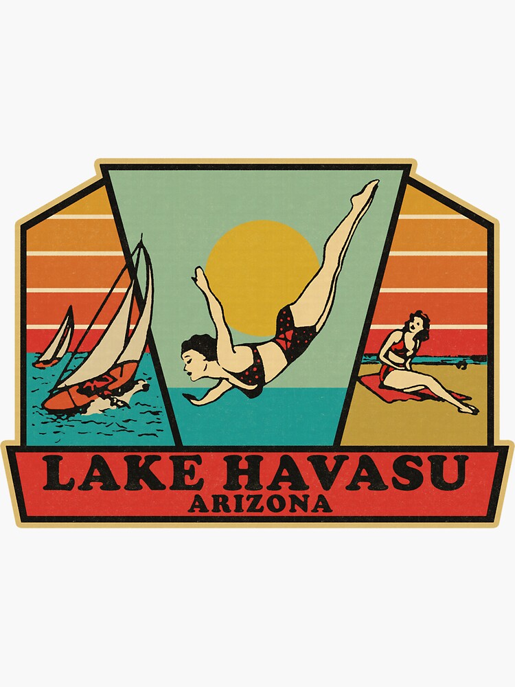 "Vintage Lake Havasu Arizona Travel Decal" Sticker by AnchorandHope ...