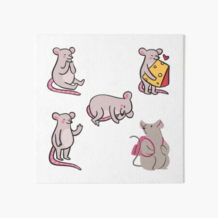 "Cute and Funny Grey Rat with Emotions and Daily Activities Sticker ...
