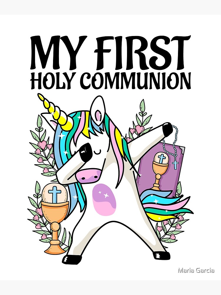 "First Holy Communion Dabbing Unicorn" Poster for Sale by CreativeFit ...