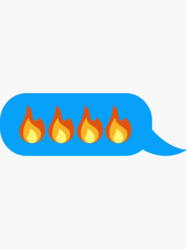 "Flame Emoji Text" Sticker for Sale by FranjoSam | Redbubble