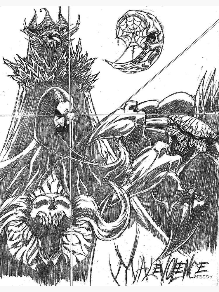 "Malevolence" Sticker by kracov | Redbubble