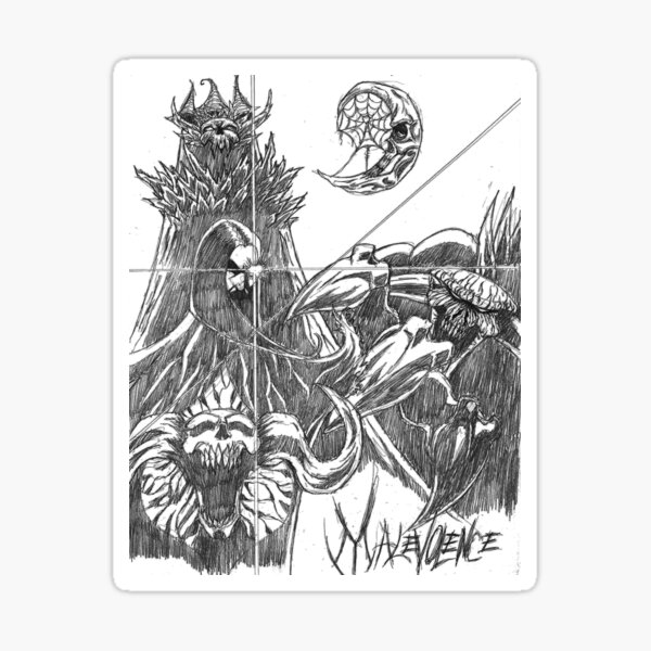 "Malevolence" Sticker by kracov | Redbubble