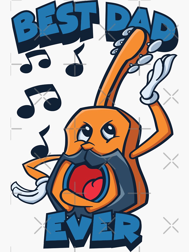 "best dad ever music notes" Sticker for Sale by pixeldsigns | Redbubble