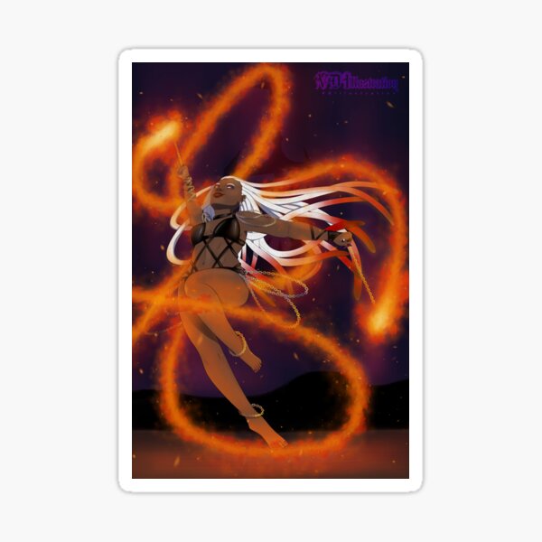 "Fire Dancer" Sticker for Sale by VDIllustration | Redbubble