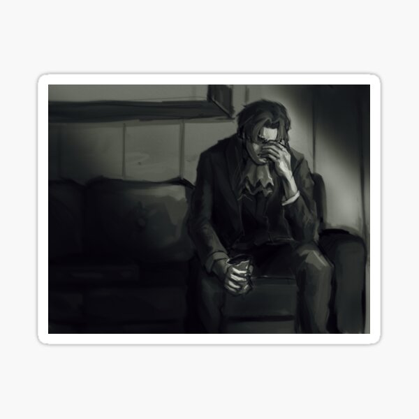 "Sad Miles Edgeworth" Sticker for Sale by Freyyaah | Redbubble