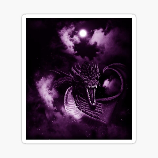 "Magenta Moon Fire Dragon Cloud Breaker" Sticker by KimAndrews | Redbubble