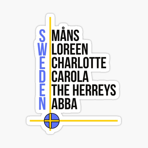 "The Eurovision Winners of Sweden" Sticker for Sale by scandipop ...