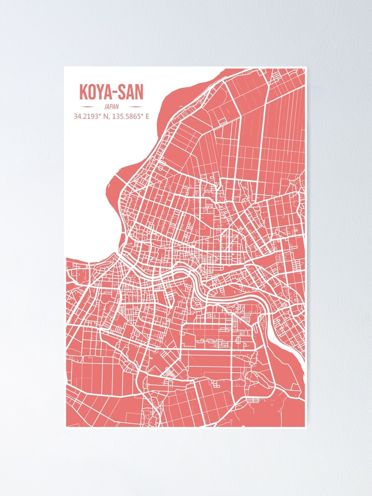 "Koya San Map - Japan" Poster by nihontees | Redbubble
