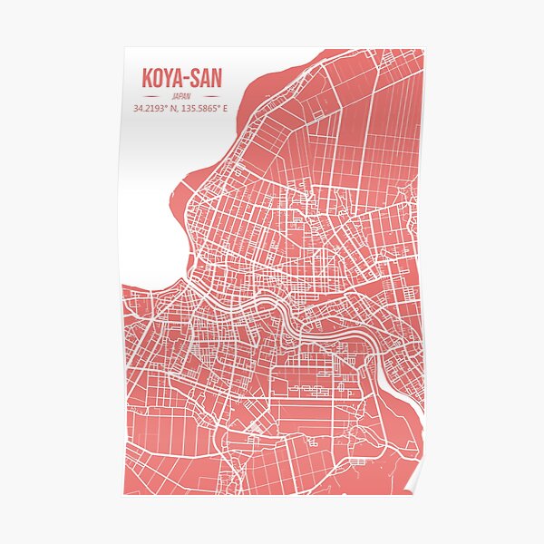 "Koya San Map - Japan" Poster by nihontees | Redbubble