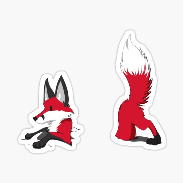 "Stuck "Red" Fox" Sticker for Sale by Jocossie | Redbubble