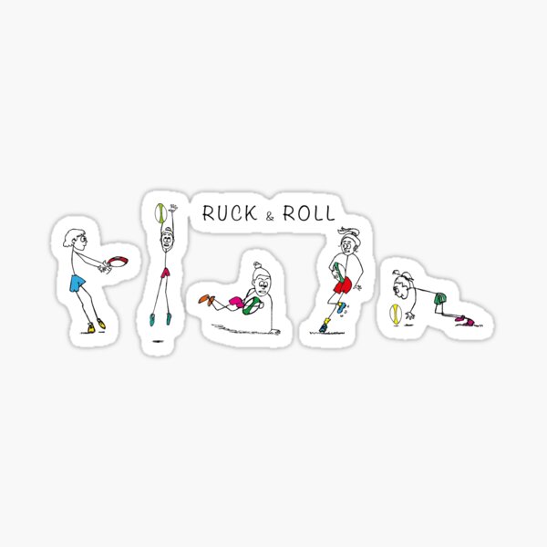 "Rugby - Ruck & Roll" Sticker for Sale by dizzycat-biz | Redbubble