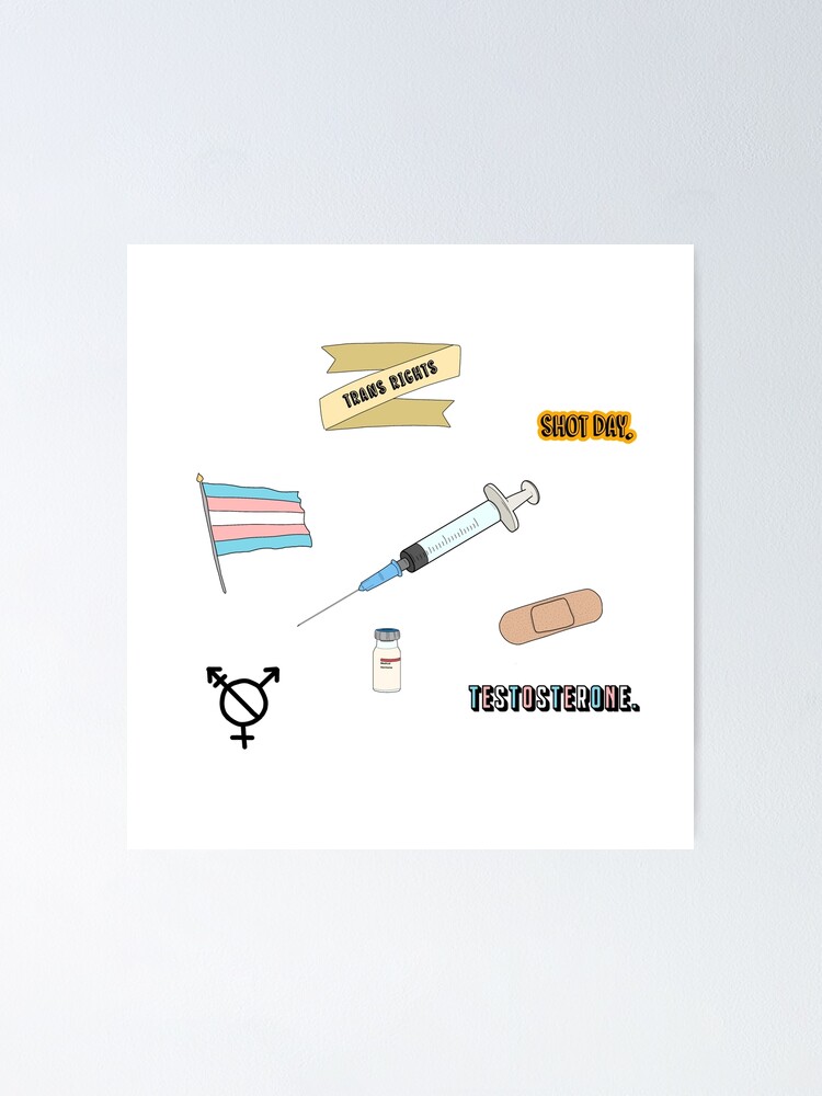 "Trans Shot Illustration - Testosterone HRT Sticker" Poster by Koiboi11 ...