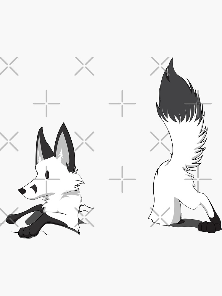 "Stuck White Fox" Sticker by Jocossie | Redbubble