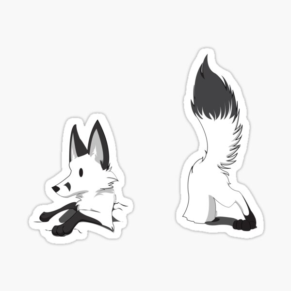 "Stuck White Fox" Sticker by Jocossie | Redbubble